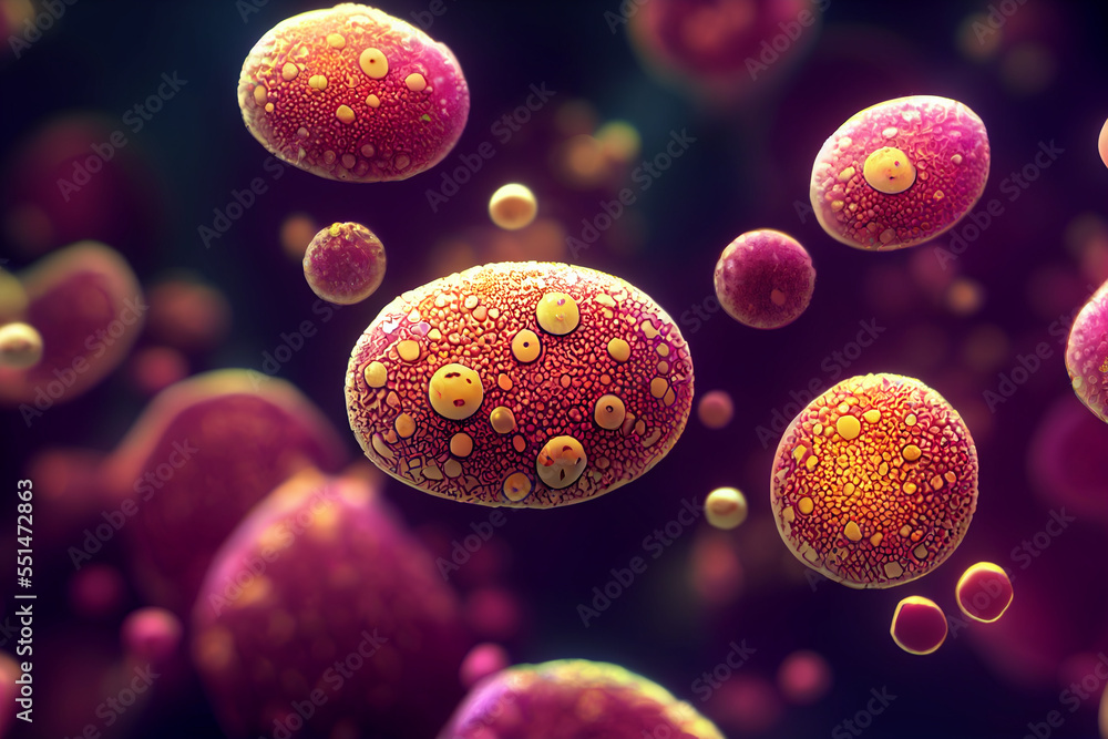 Abstract cells in mitosis or multiplication of cells illustration Stock ...