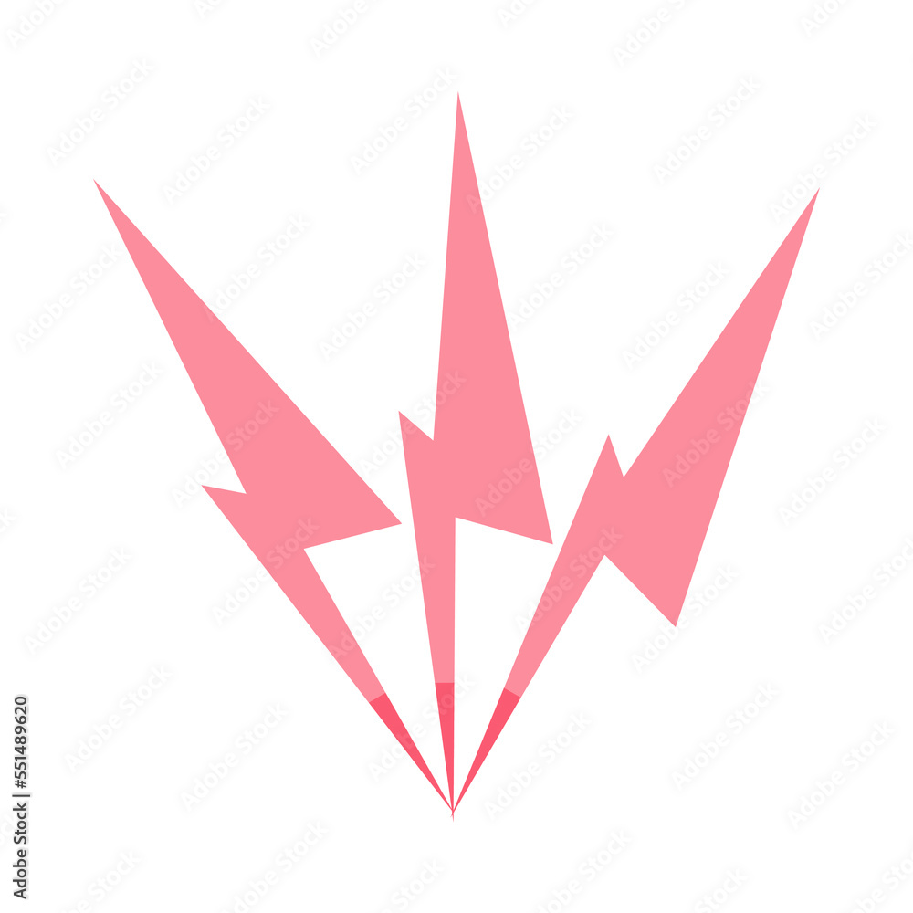 Acute pain lightning icon. Danger and anger symbol. Medical concept ...