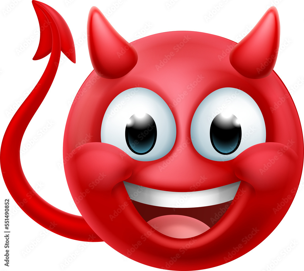 Devil Emoji Emoticon Man Face Cartoon Icon Mascot Stock Illustration ...