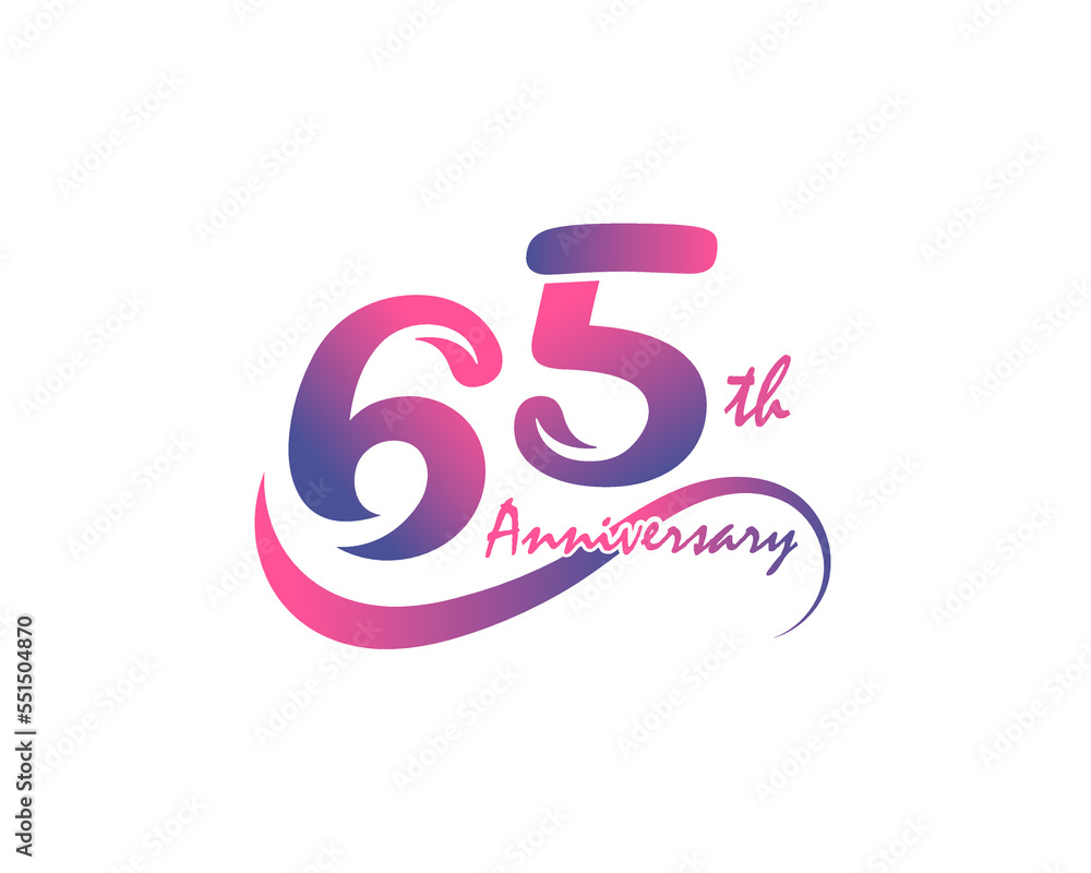 65 years anniversary logotype. 65th Anniversary template design for ...