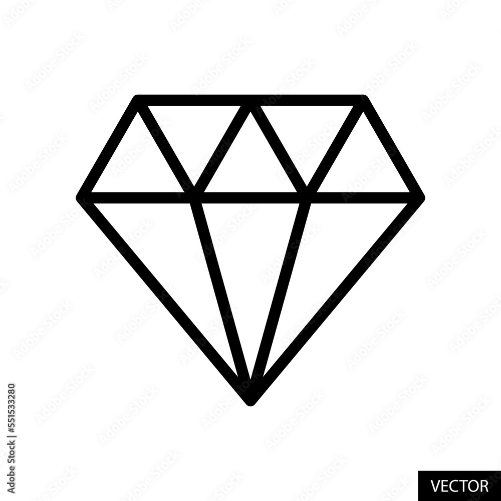 Diamond vector icon in line style design for website design, app, UI ...