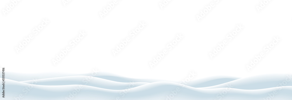 Christmas winter vector of empty snowbanks field. Snow landscape ...