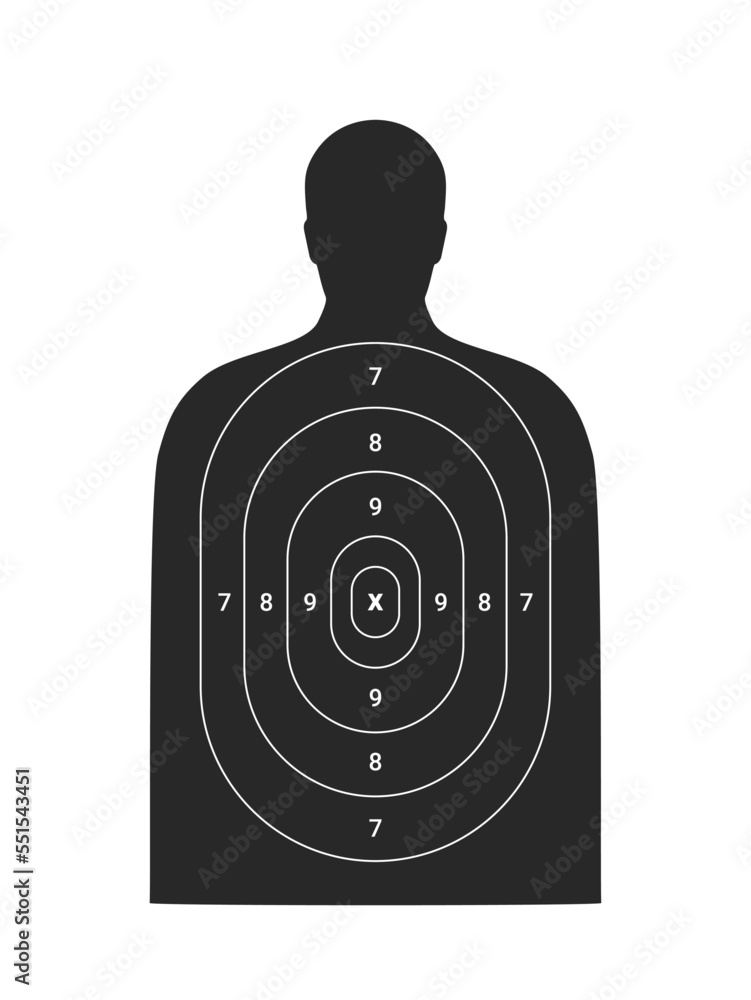 Human target. Man body silhouette. Police shoot training, sniper riffle ...