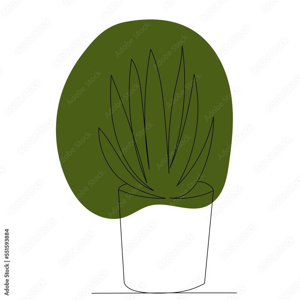 potted plant sketch, continuous line drawing Stock Vector | Adobe Stock