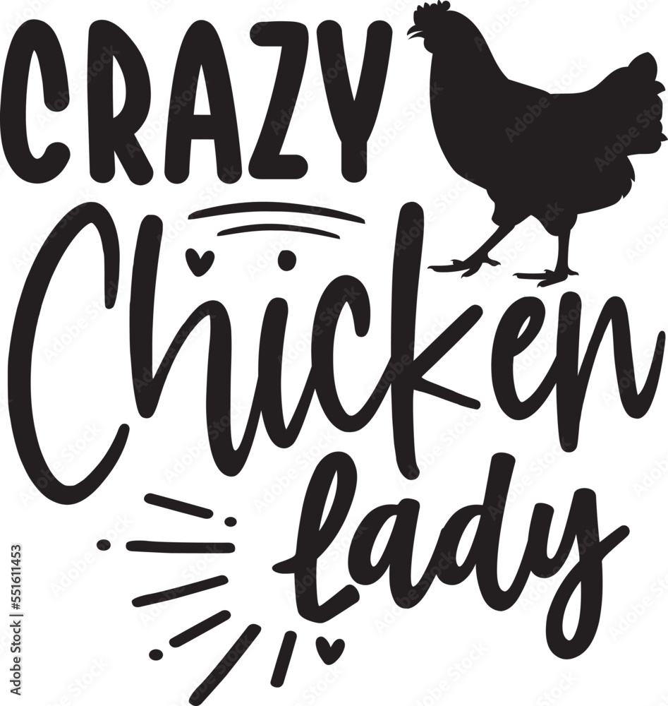 Crazy Chicken Lady svg vector file Stock Vector | Adobe Stock