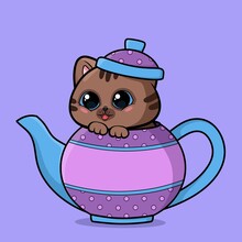 Cats And Tea Poster Free Stock Photo - Public Domain Pictures