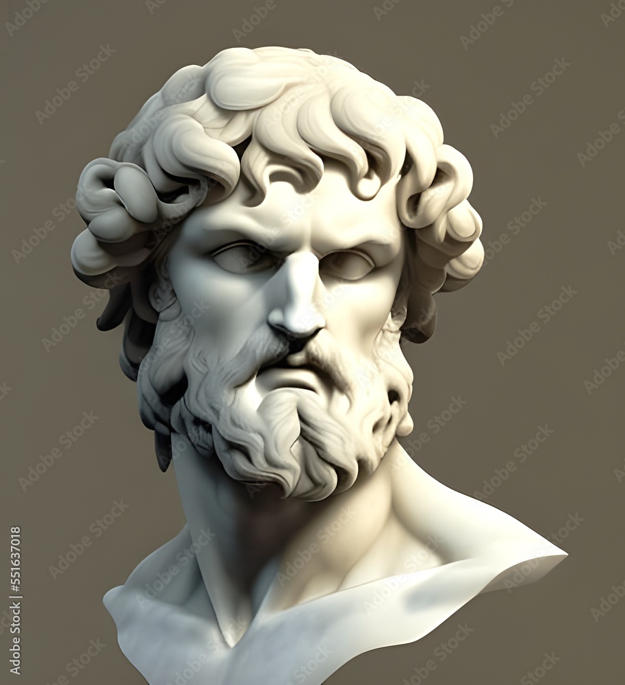 Ilustración de Stock 3D illustration featuring a chiseled white marble ...