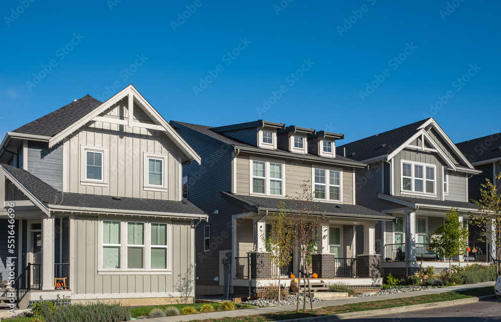 Beautiful Home Exterior design of residential fronts. Neighborhood new ...