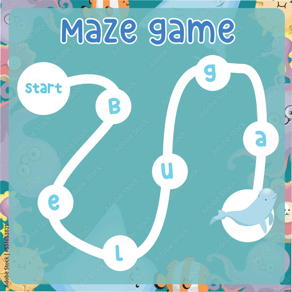 Maze game for children with animal theme. Preschool worksheet ...