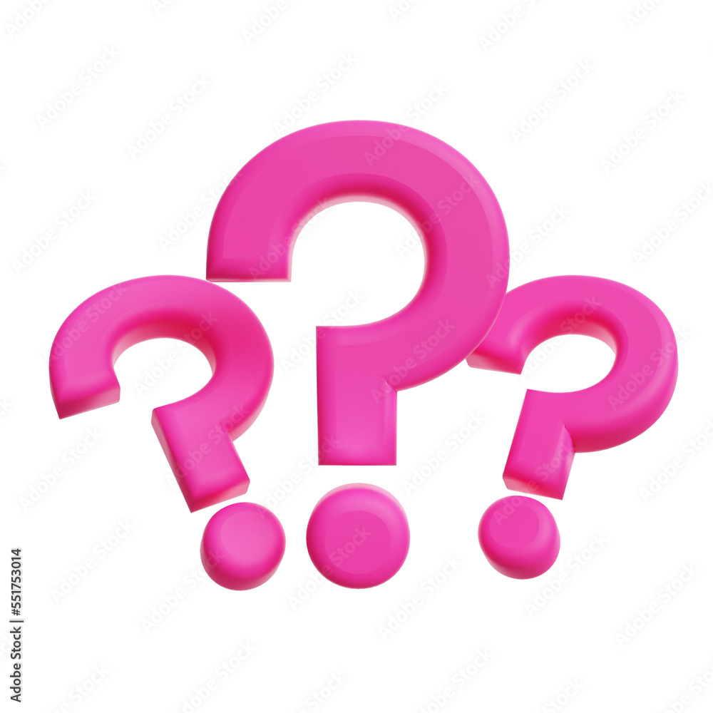 Triple Question Mark 3d Illustration Stock Illustration | Adobe Stock