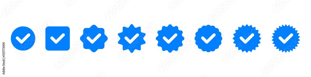 Checkmark icon. Check mark vector sign. Checkbox mark set. Approved ...