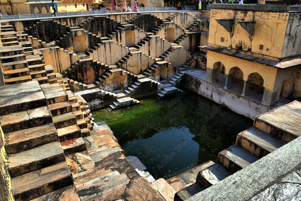 View of the main monuments and tourist spots in Jaipur (India), in the ...