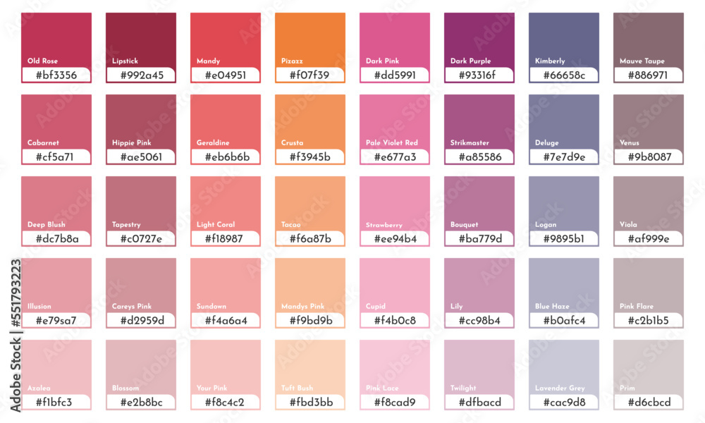 Fashion color guide palette. Trend 2023 year. Vector trands color ...