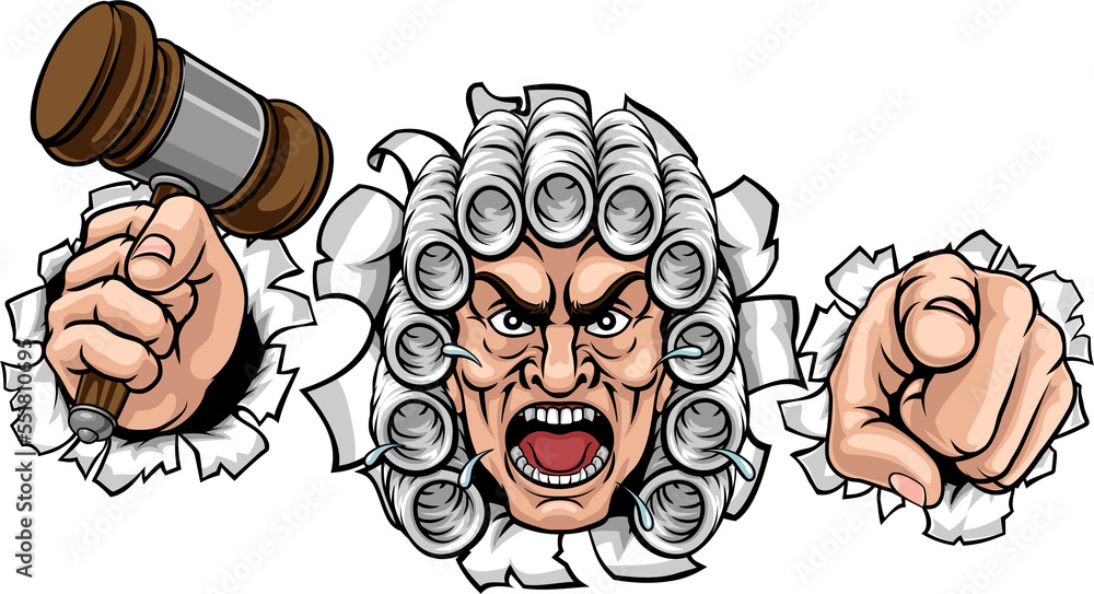 Angry Judge Cartoon Character Stock Illustration | Adobe Stock