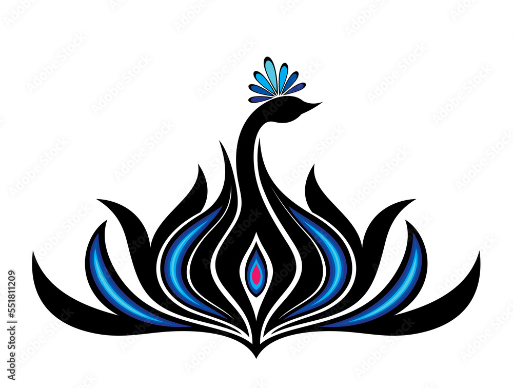 Abstract peacock logo design. Peacock symbol Stock Vector | Adobe Stock