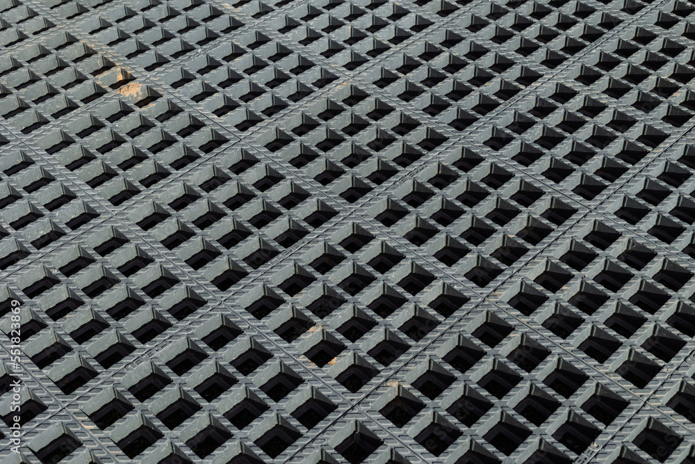 Paving tiles Eco grid. Eco Parking texture Floor. Eco-friendly parking ...