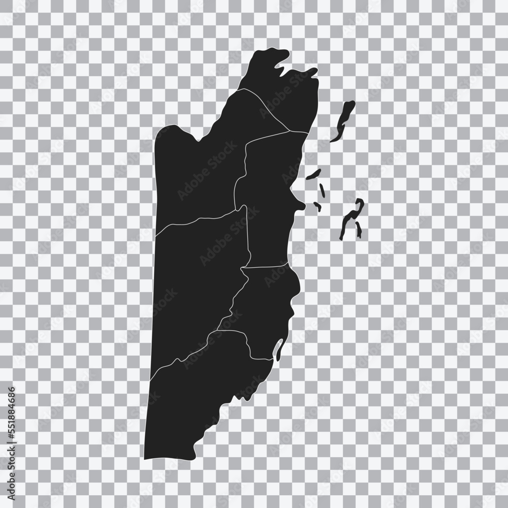 Political map of the Belize isolated on transparent background. High ...