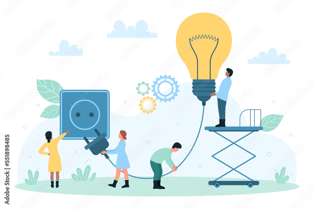 Energy, electricity supply and maintenance support service vector ...