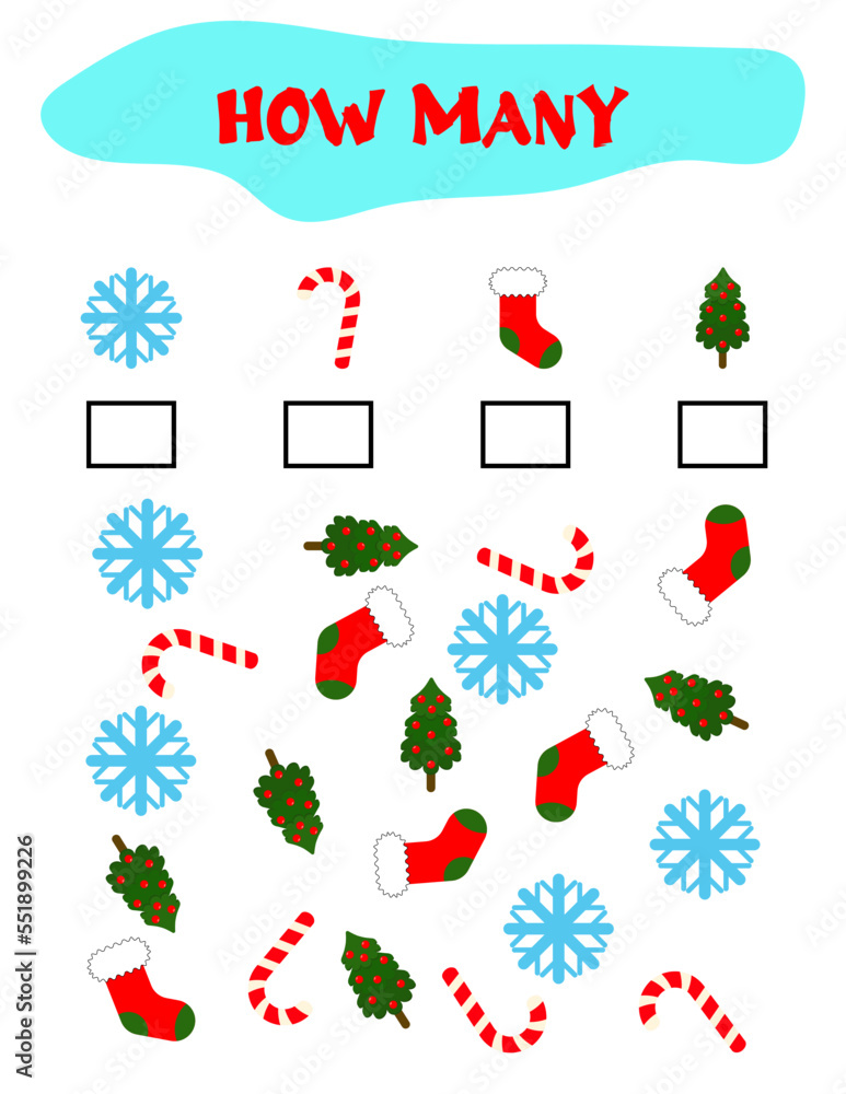 Counting Game for Preschool Children. Educational a mathematical game ...