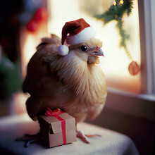 Chick, Santa Hat Free Stock Photo - Public Domain Pictures