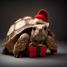 Tortoise In A Santa Hat Free Stock Photo - Public Domain Pictures