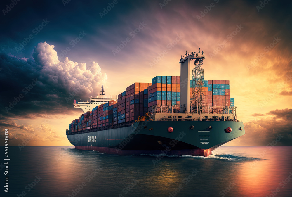 Commercial and industrial use of container ships for the export and ...