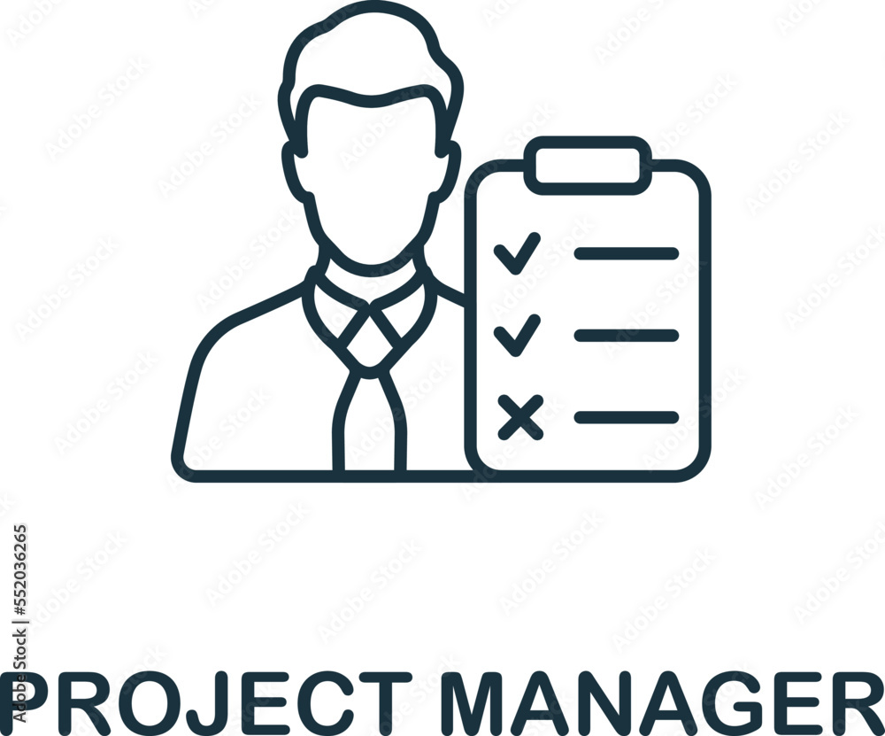 Project Manager icon. Monochrome simple Business Intelligence icon for ...