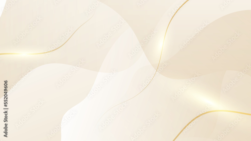 Abstract golden background with white and beige luxury glitter shapes ...