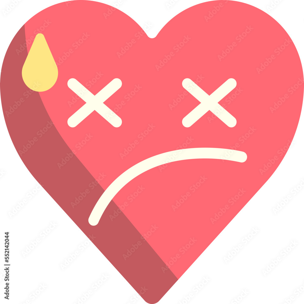 Tired heart emoji icon Stock Vector | Adobe Stock