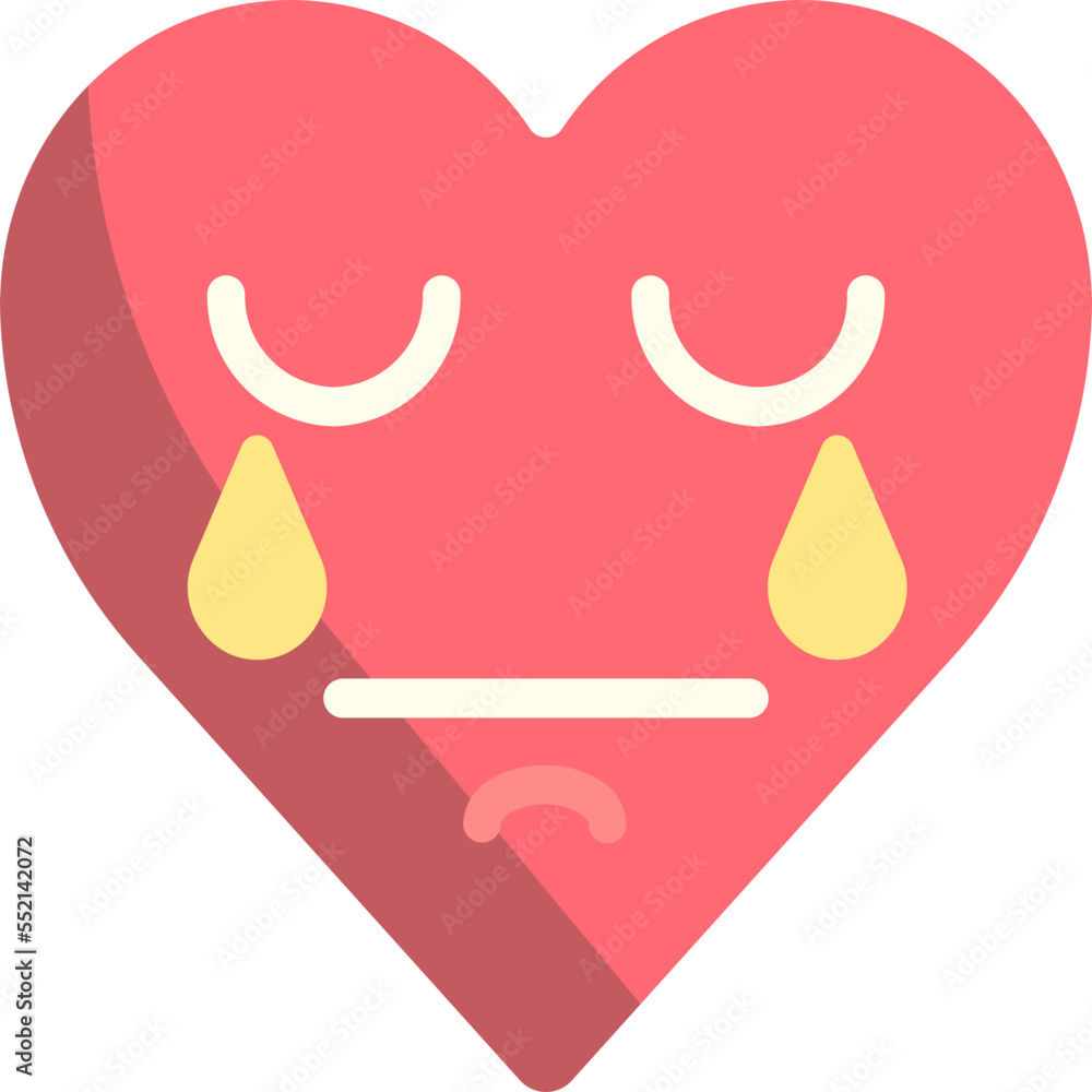 Cry heart emoji icon Stock Vector | Adobe Stock