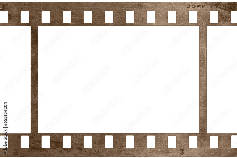 Clean and simple retro style 35mm film negative. PNG illustration with ...
