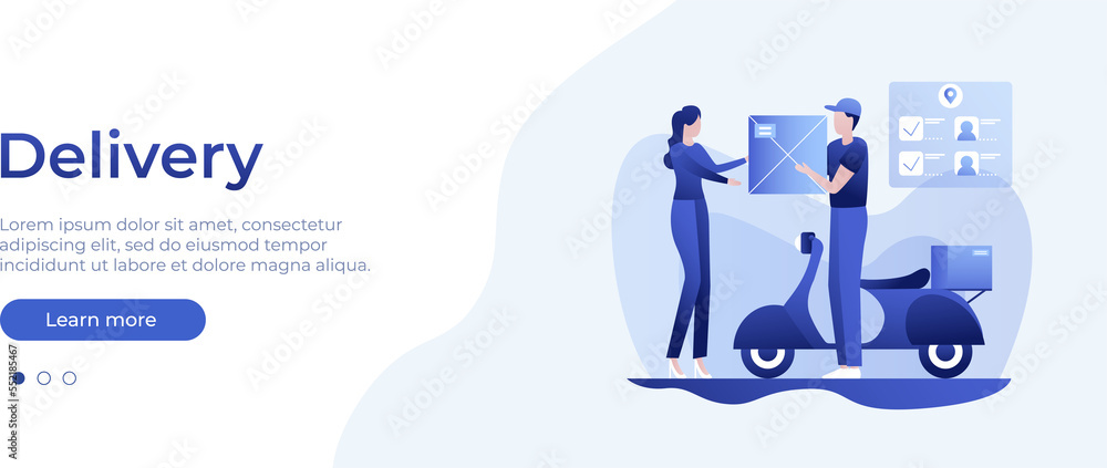 Home delivery concept. Website page vector layout. Illustration in a ...
