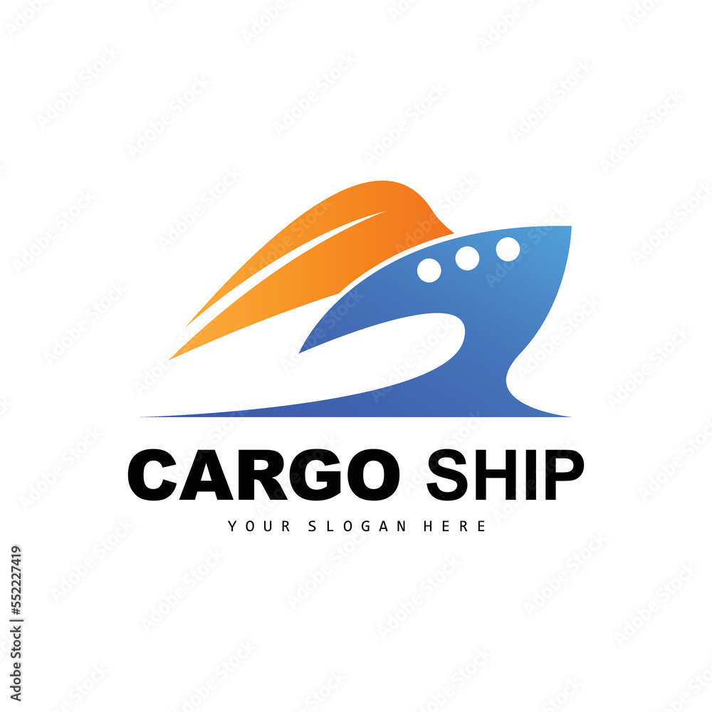 Cargo Ship Logo, Fast Cargo Ship Vector, Sailboat, Design For Ship ...