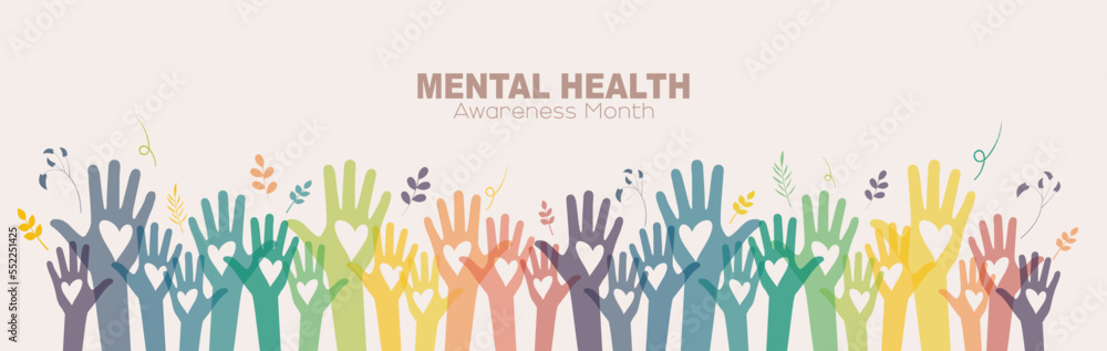 Mental Health Awareness Month banner. Stock Vector | Adobe Stock