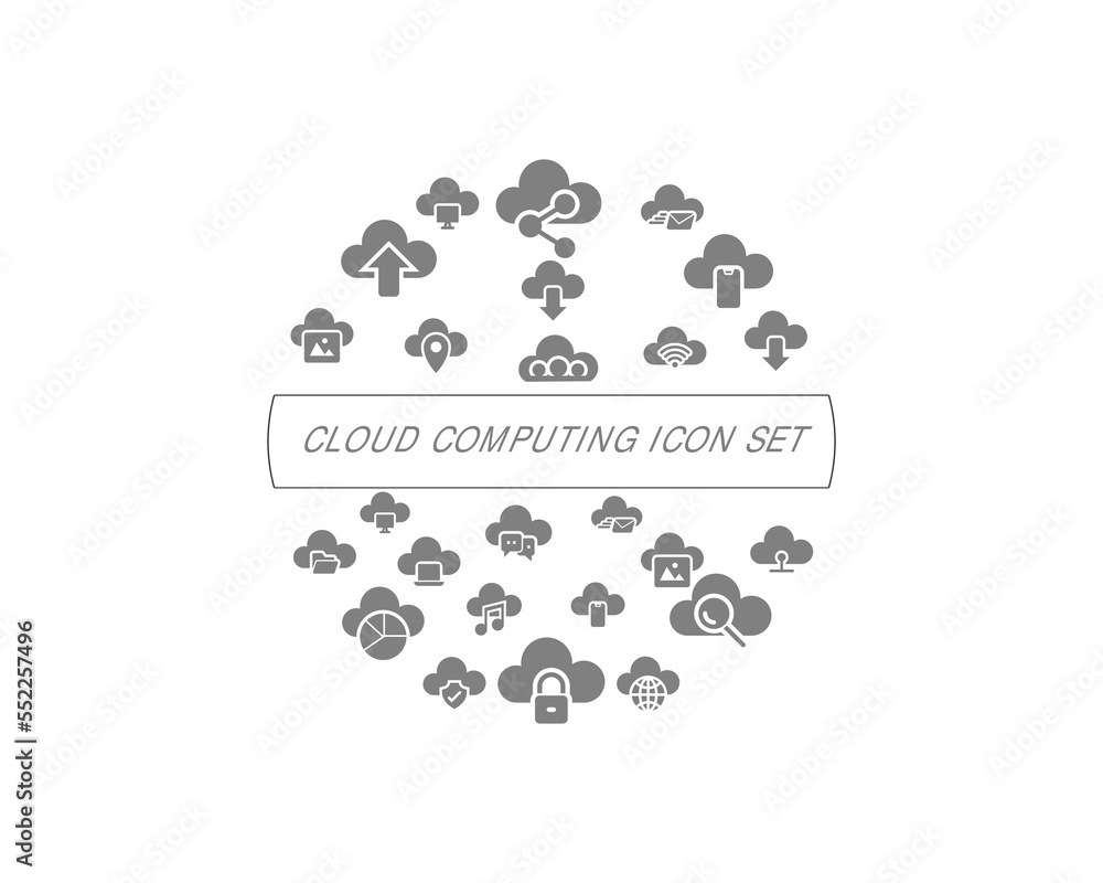 Cloud computing. Internet technology. Online services. Data, information security. Connection ...