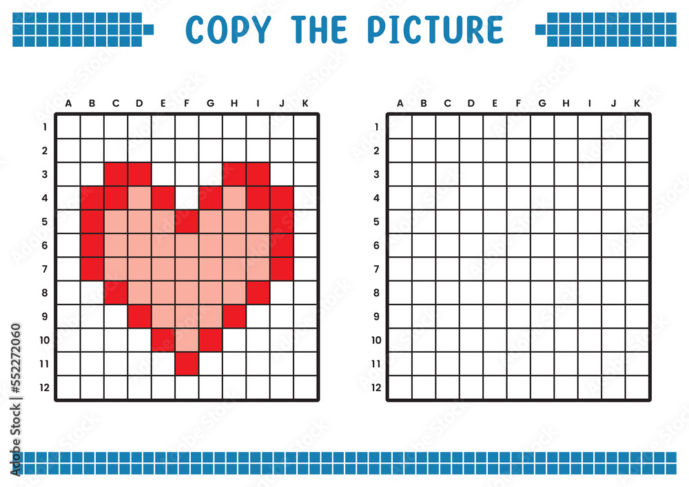 Copy the picture, complete the grid image. Educational worksheets ...