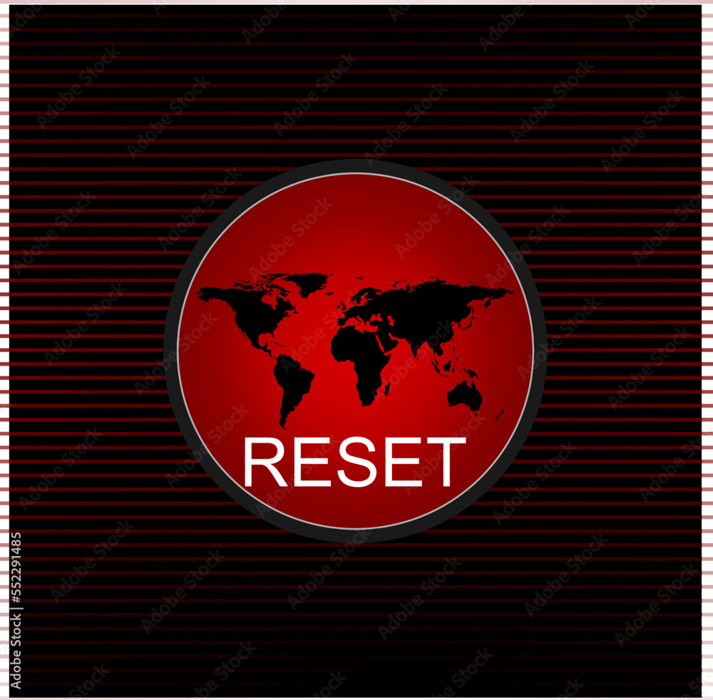 Vetor Vector illustration of planet earth reset button. Global problems ...