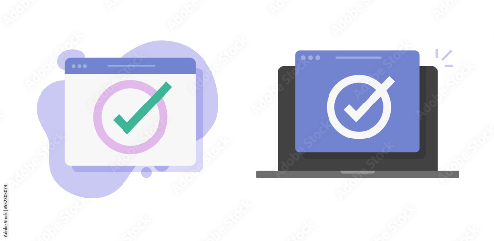 Verified valid completed check mark icon vector online, vote quiz test ...