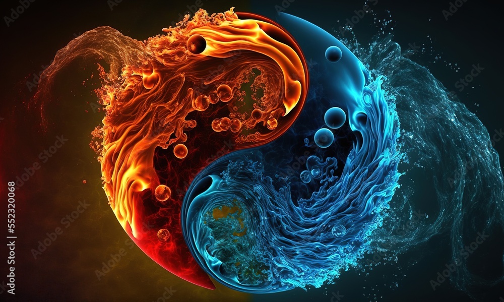 Yin Yang Water and Flame Elements Symbol Wallpaper. Earth and Universe ...