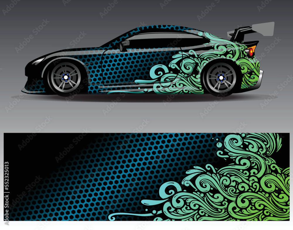 Car wrap design vector. Graphic abstract stripe racing background kit ...