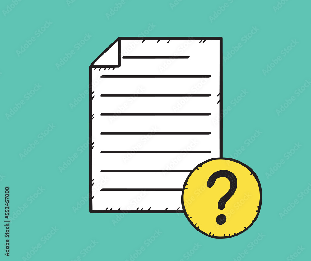 Vector de Stock Graphic showing document with question mark sign on it ...
