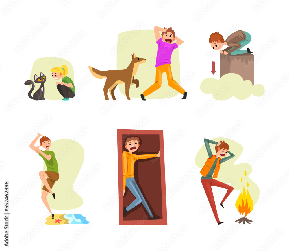 People with Different Phobias and Fears Afraid of Cat, Dog, Height ...
