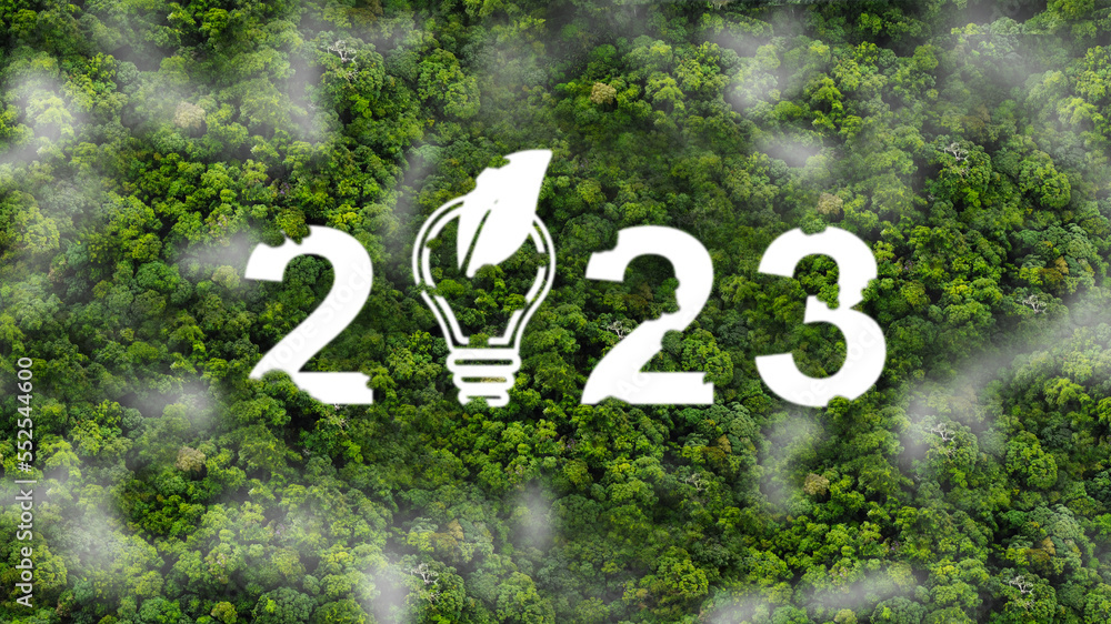 Foto de Stock 2023 New Year concept. business and environmental ...