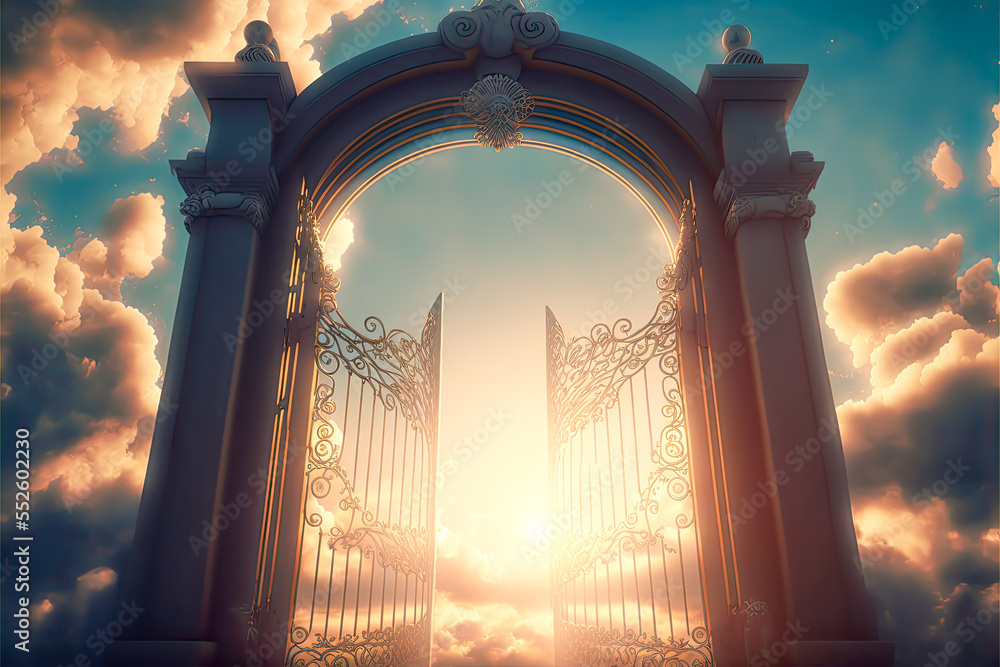The gates of Heaven. Generative AI Stock Illustration | Adobe Stock