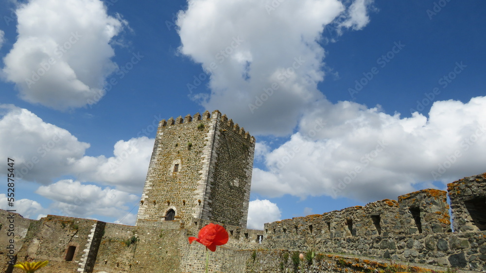 Ruinas do Castelo medieval fortificado de Portel em Portugal, muralhas ...