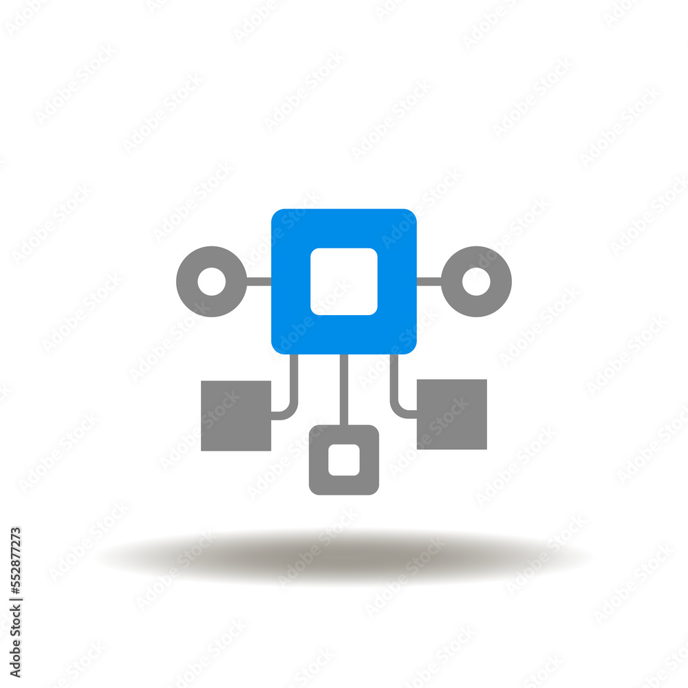 Vector illustration of flowchart. Icon of scheme or network. Symbol of ...