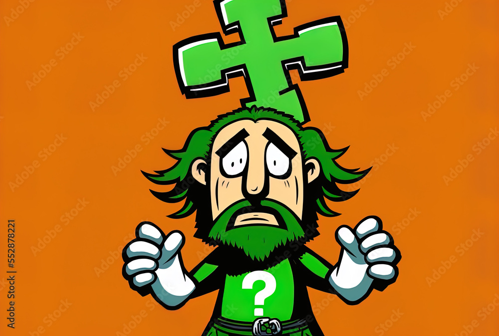 Illustration Stock Cartoon human mascot with a question mark in the ...
