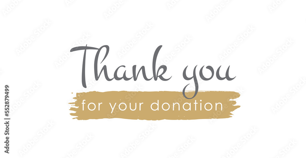 Thank You For Your Donation Handwritten Lettering. Template for Banner ...