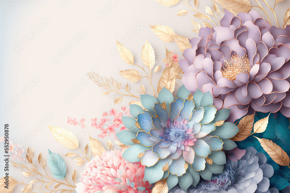 Illustration Stock Abstract floral design in pastel colors for prints ...