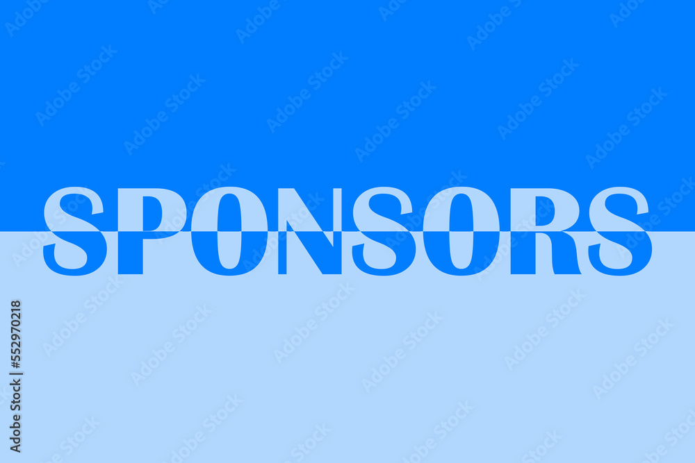 Sponsors, icon. Logo. Colorful typography banner with single word. Text ...